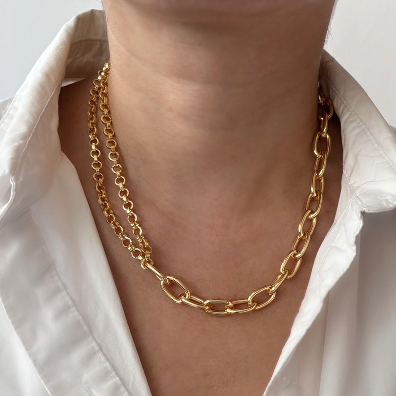Chunky Gold Necklace - Etsy
