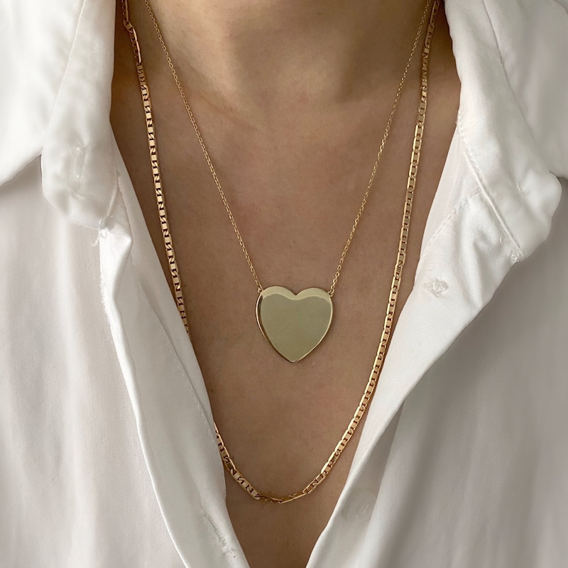 Simple Gold Heart Necklace - Etsy