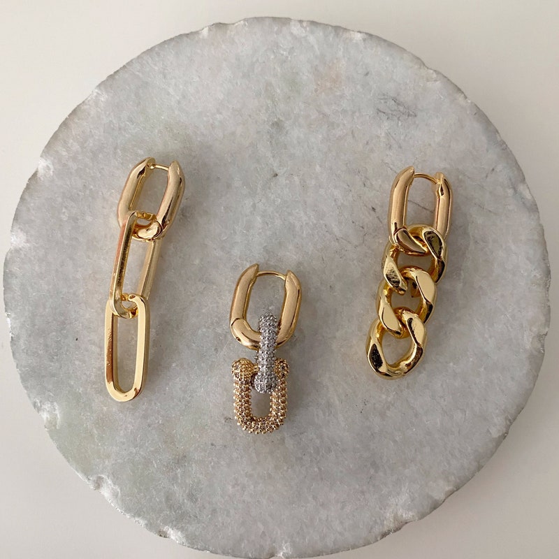 Gold Chain Earrings - Etsy