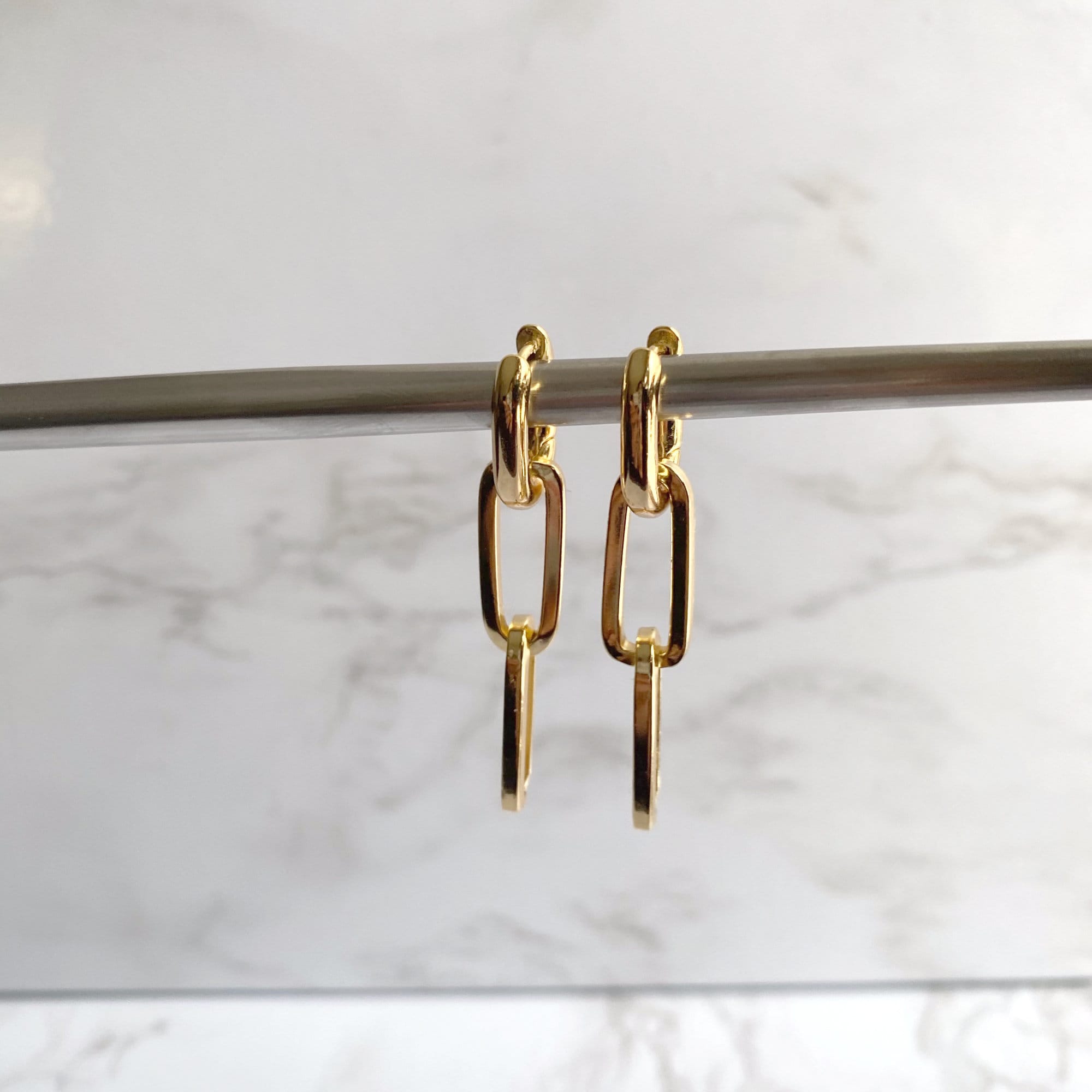 Chunky Gold Link Chain Earrings 2 in 1 Design Thick Chain - Etsy