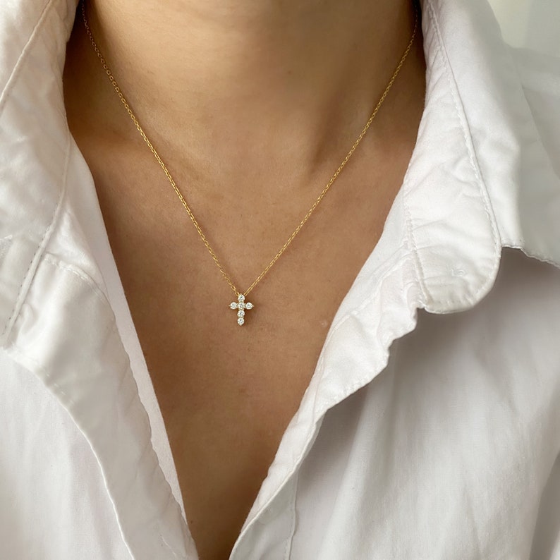 Cross Necklace Tiny Cross Necklace Mini Cross Necklace - Etsy