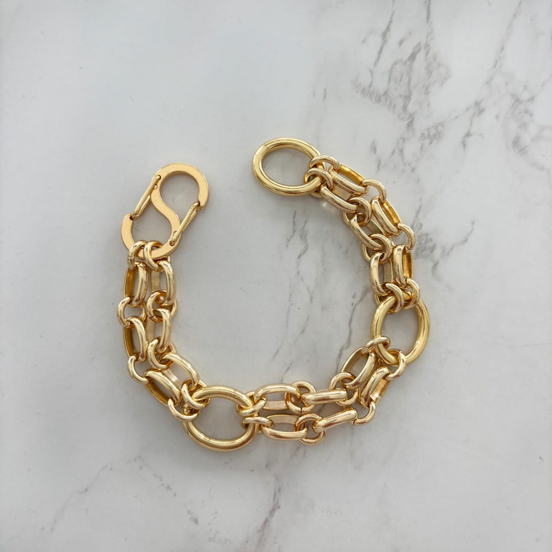Gold Chunky Bracelet: 18k Gold Filled, Multi Chain Stacking Jewelry - Etsy