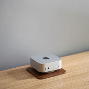 Mac Mini Stand - the Pedestal: Italian Leather, Fits M4 / M4 Pro ...
