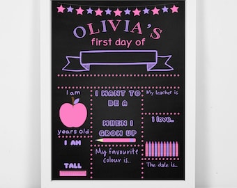 My First Day of School/nursery Sign Personalised Keepsake Memory Photo ...