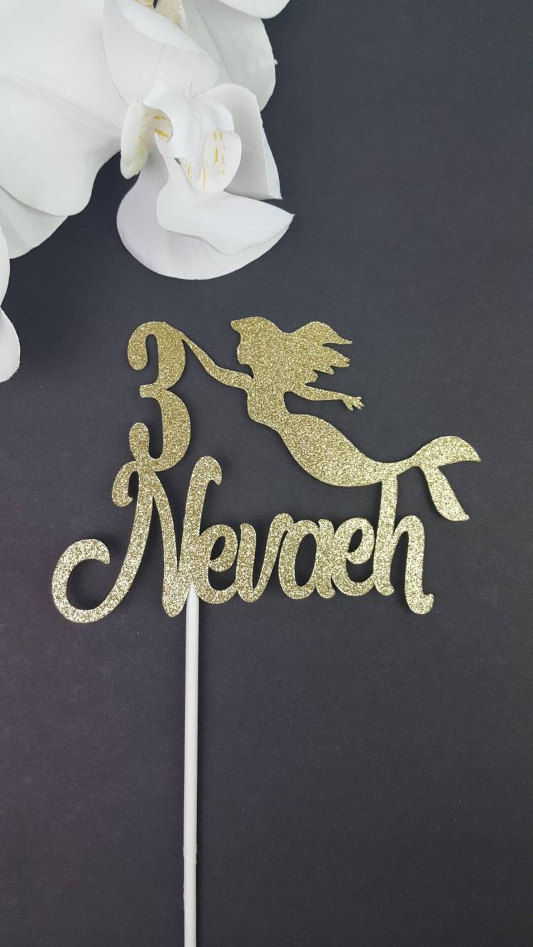 Mermaid Cake Topper, Name Cake Topper, Age Cake Topper, Under the Sea ...