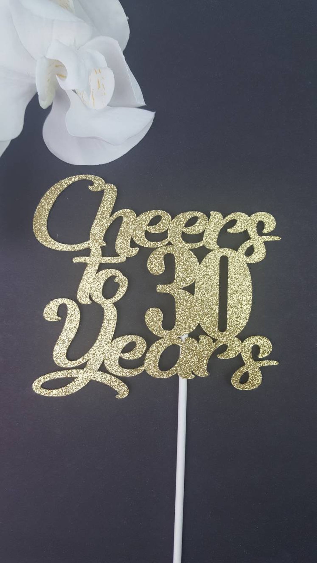 Cheers to 30 Years Cake Topper, 30th Birthday Topper, Anniversary Cake ...