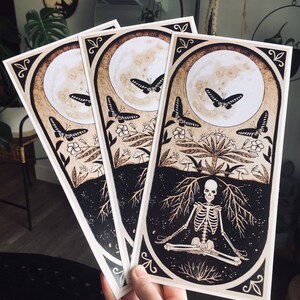 Art Prints Skeleton Meditating Art Nouveau Flower Design Pyrography ...
