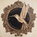 Hummingbird Art Print Wood Burn Ornate Frame Pyrography Artwork ...