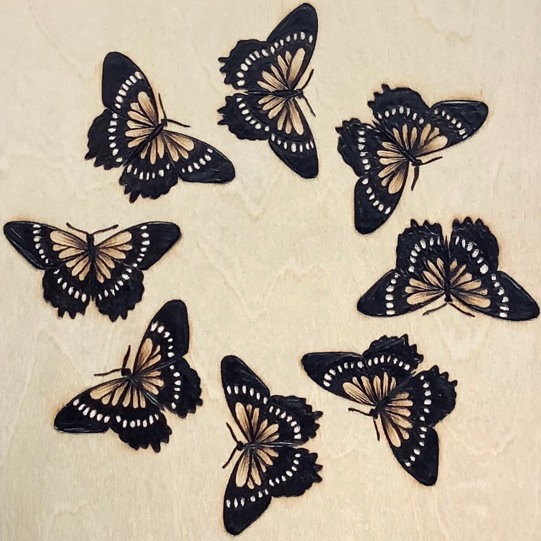 Butterfly Effect Art Print Pyrography Butterfly Wall Art Nature ...