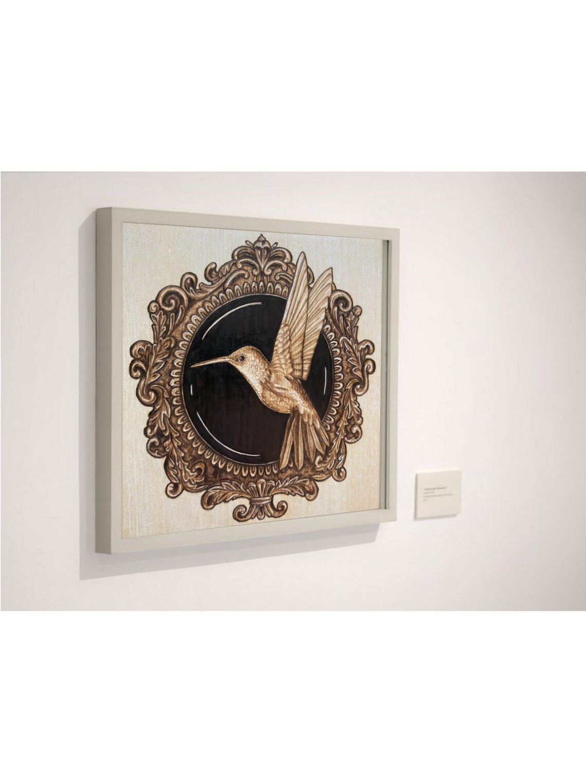 Hummingbird Art Print Wood Burn Ornate Frame Pyrography Artwork ...