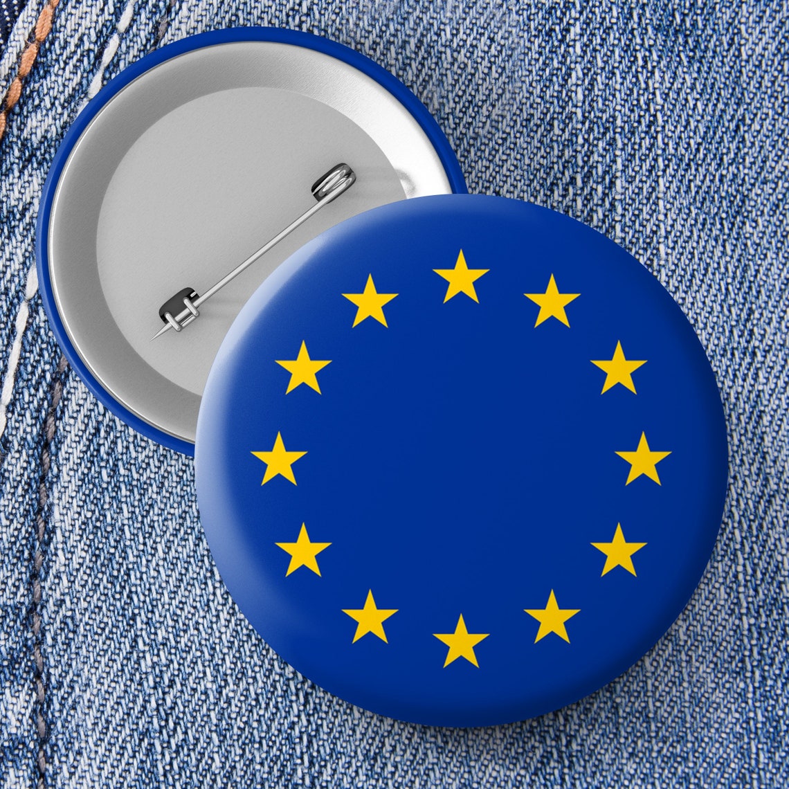 Europe Eu European Union Flag Button Pin Badge | Etsy