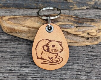 Sweet Dumbo Rat Genuine Leather Keychain - Etsy