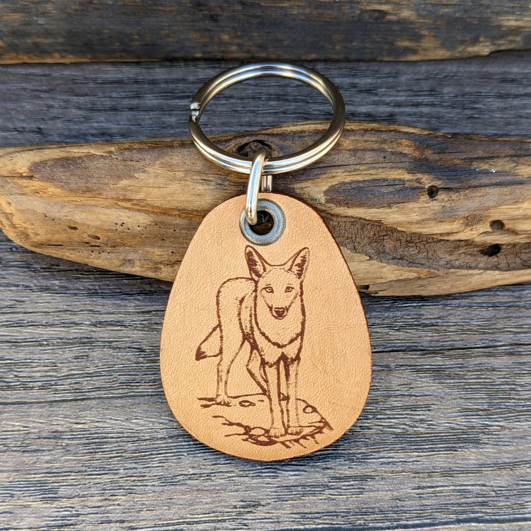 Coyote Genuine Leather Keychain Lightweight and Durable Cute Key Holder ...
