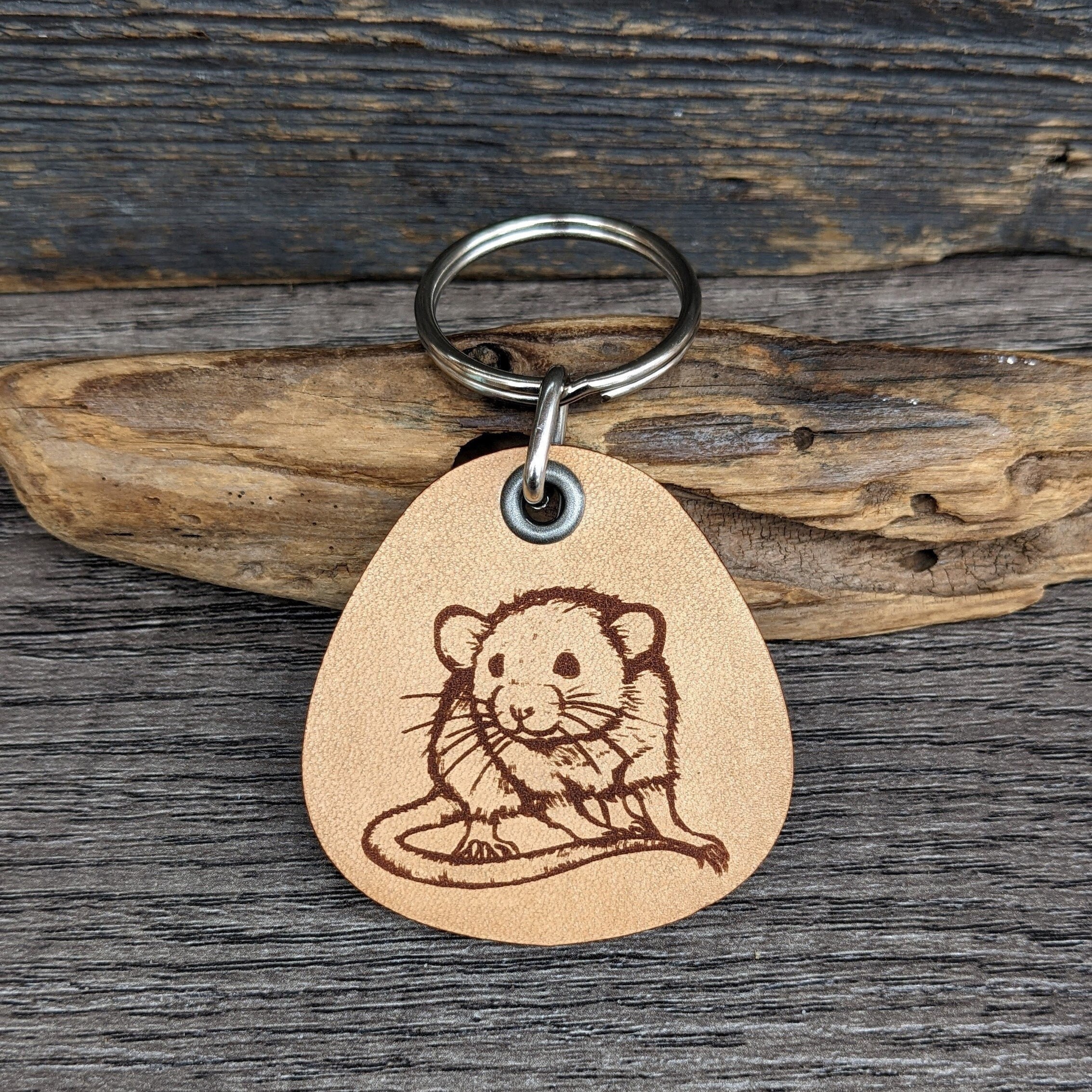 Sweet Dumbo Rat Genuine Leather Keychain - Etsy