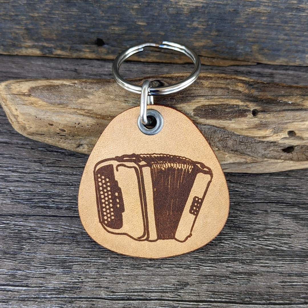 Accordion Genuine Leather Keychain Gift for Musician - Etsy