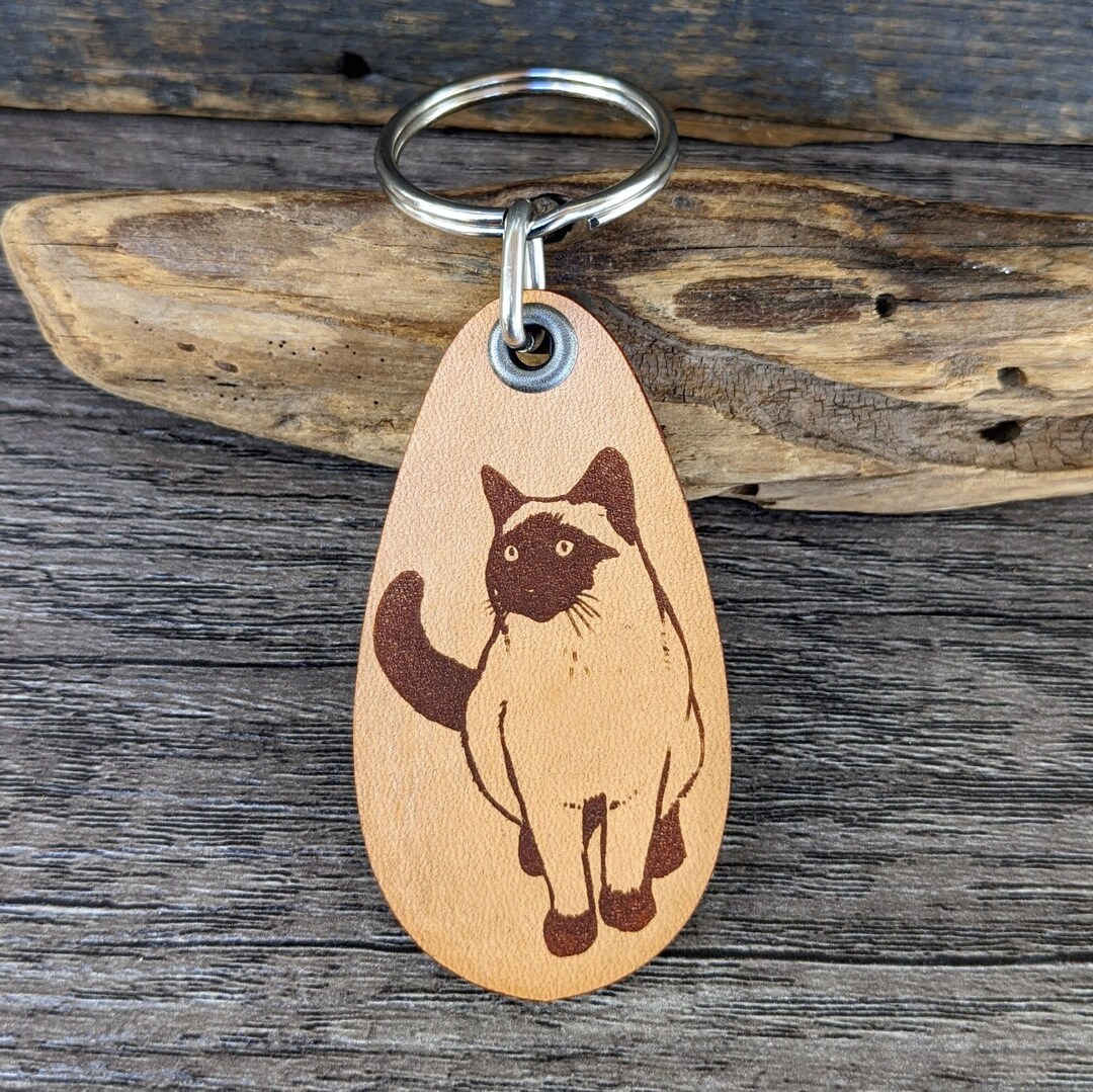 Ragdoll Cat Genuine Leather Keychain Gift for Cat Lovers - Etsy