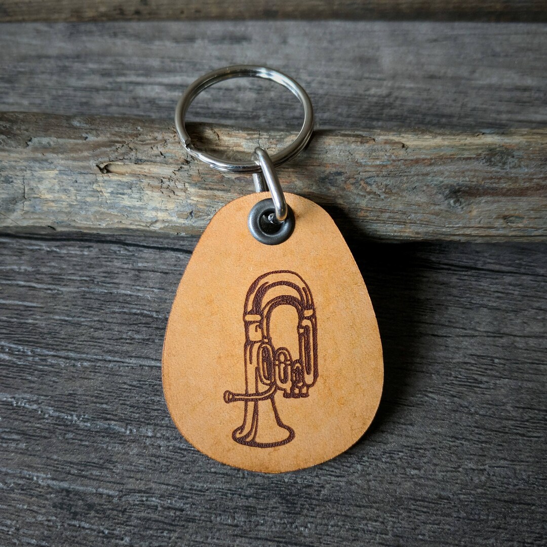 Tuba Genuine Leather Keychain - Etsy Canada
