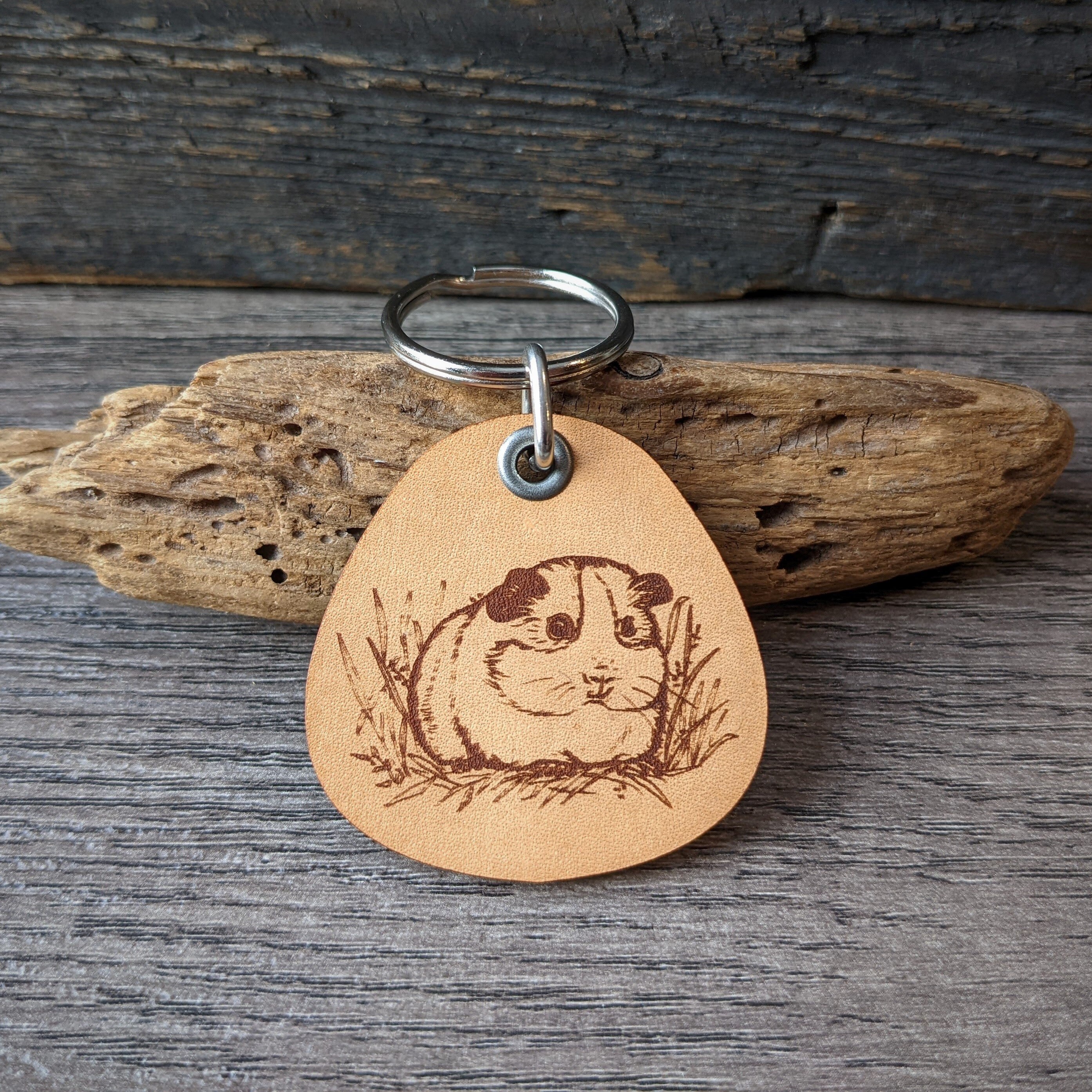 Guinea Pig Genuine Leather Keychain | Etsy