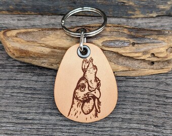 Chicken Themed Keychain - Etsy