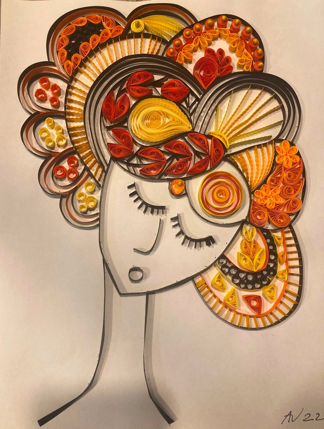 Paper Quilling Art Quilled Woman Quilled Girl Quilling Wall - Etsy