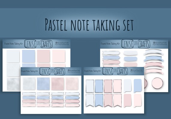 Pastel Digital Note Taking Stickers 1 | Etsy