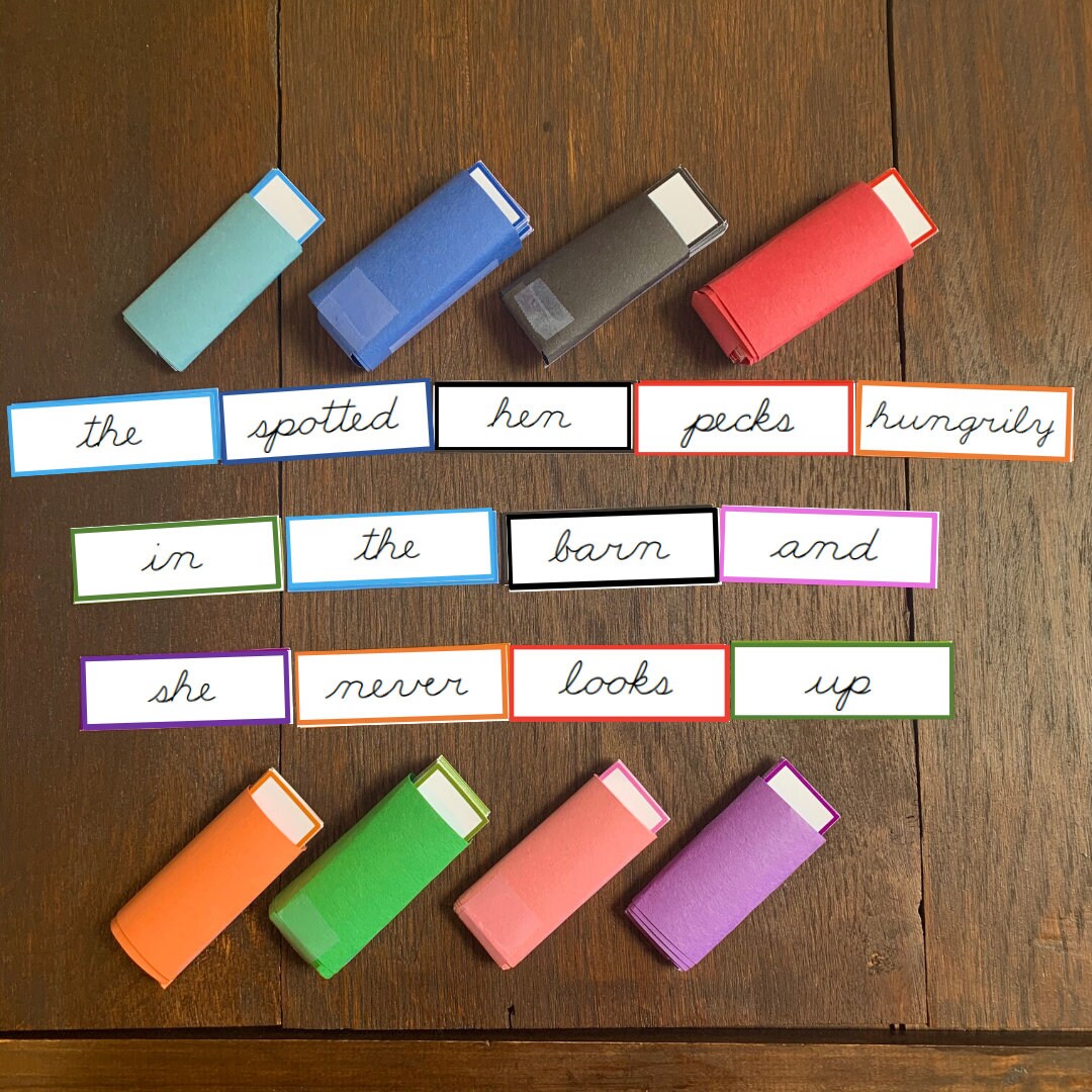 Printable Montessori Grammar Farm With Labels in Cursive - Etsy