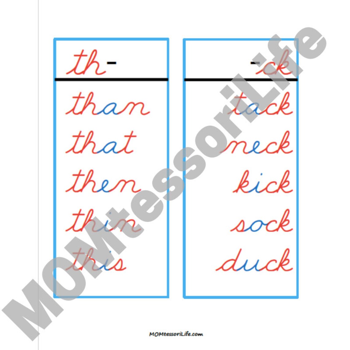 Printable Montessori Blue Series Photos and Word Cards + Word Lists in ...
