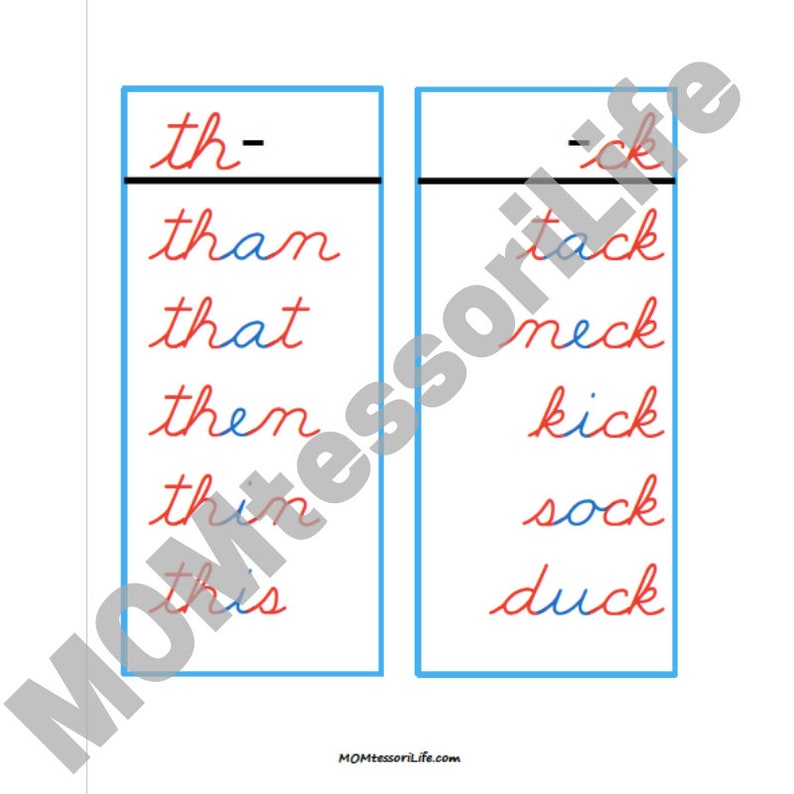 Printable Montessori Blue Series Photos and Word Cards + Word Lists in ...