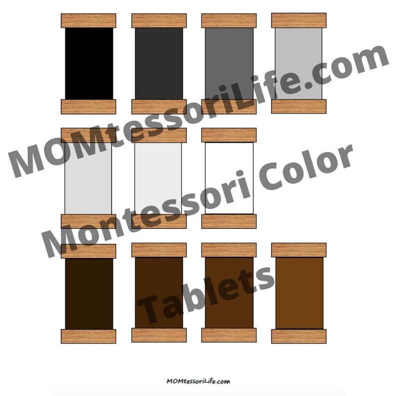 Printable Montessori Color Tablets - Color Box 1, 2, and 3 - Etsy