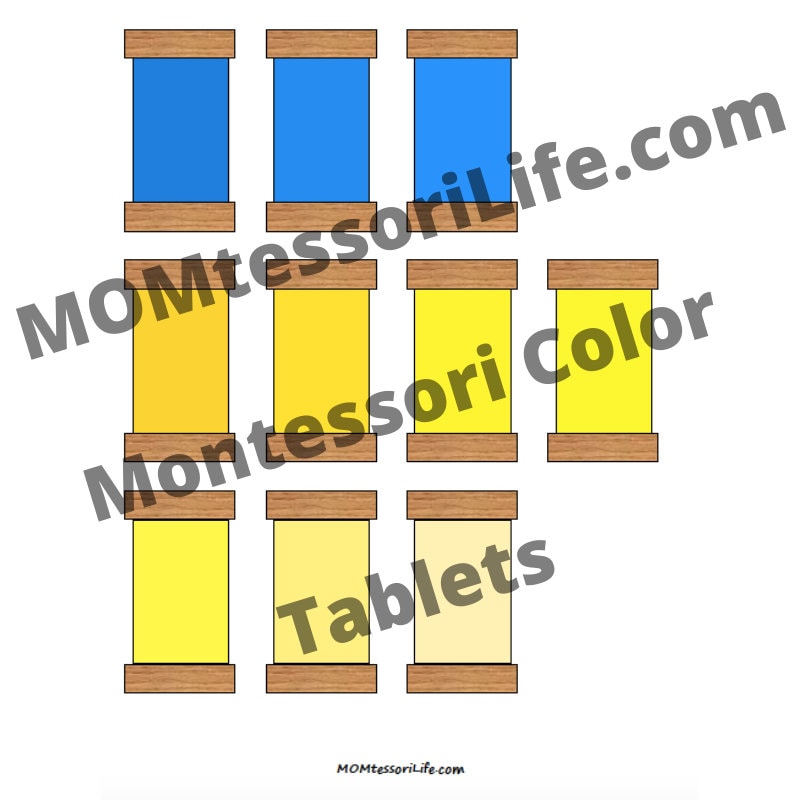 Printable Montessori Color Tablets Color Box 1 2 and 3 - Etsy
