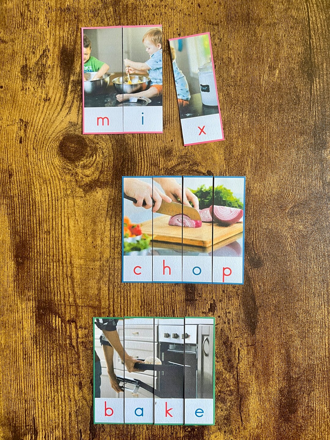 Montessori-inspired Kitchen Word Building Puzzles - Etsy