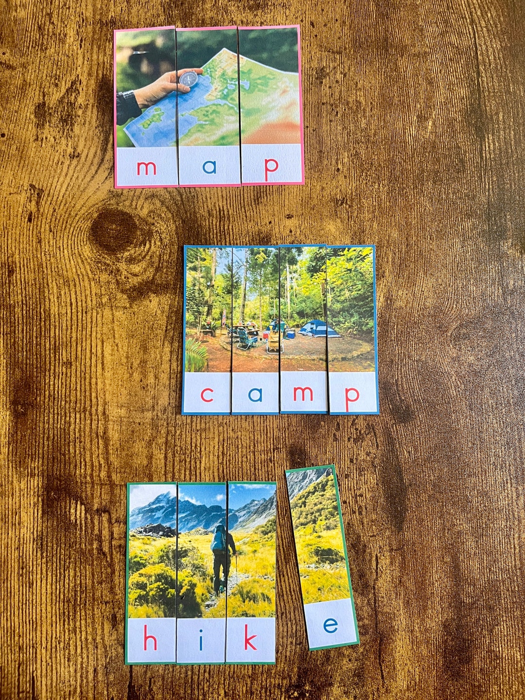 Montessori-inspired Camping Word Building Puzzles - Etsy