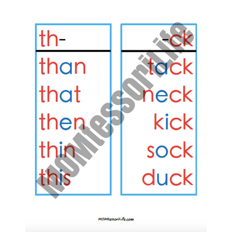 Printable Montessori Blue Series Photos and Word Cards + Word Lists in ...