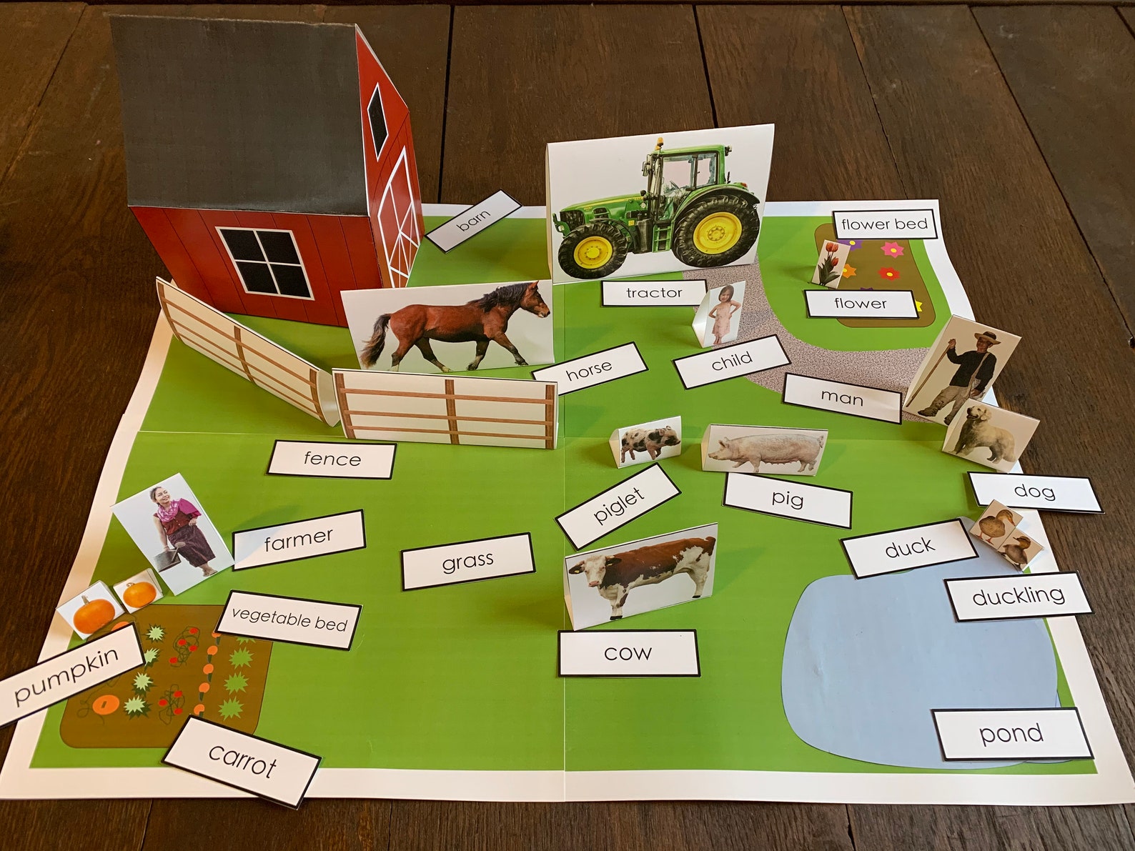 Printable Montessori Grammar Farm With Labels in Print - Etsy