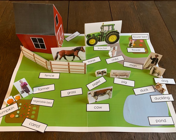 Printable Montessori Grammar Farm With Labels in Print - Etsy