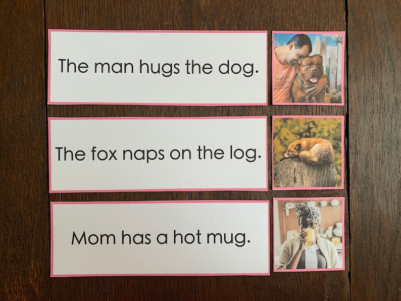 Printable Montessori Pink Series Sentence Strips - Etsy