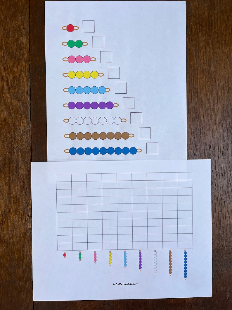 Montessori Colored Bead Bars Extensions Bundle - Etsy