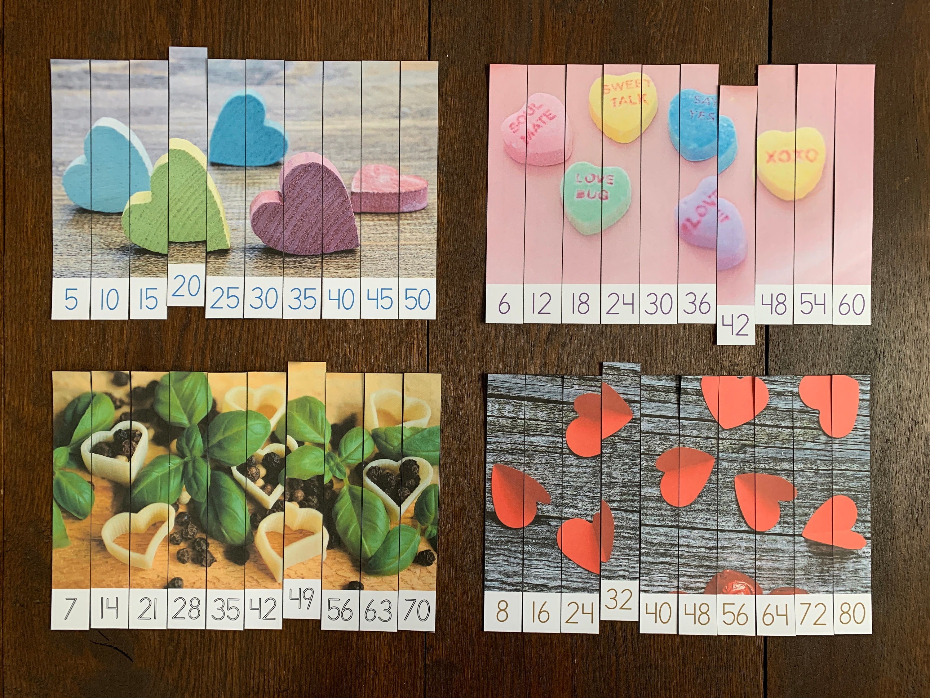 Montessori-inspired Heart Skip Counting Puzzles Printable - Etsy