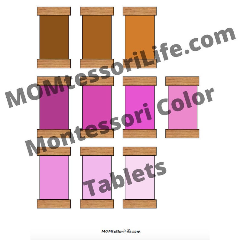 Printable Montessori Color Tablets - Color Box 1, 2, and 3 - Etsy