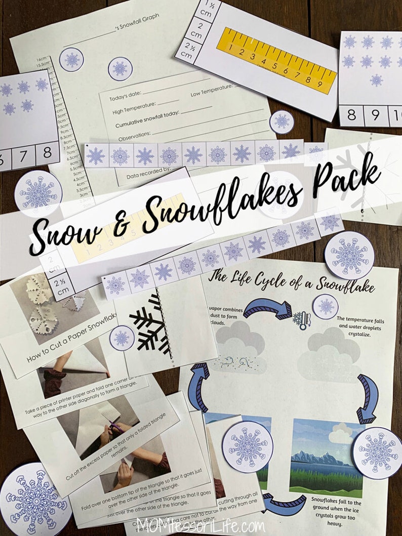 Snow & Snowflakes Pack Montessori-inspired Printable | Etsy