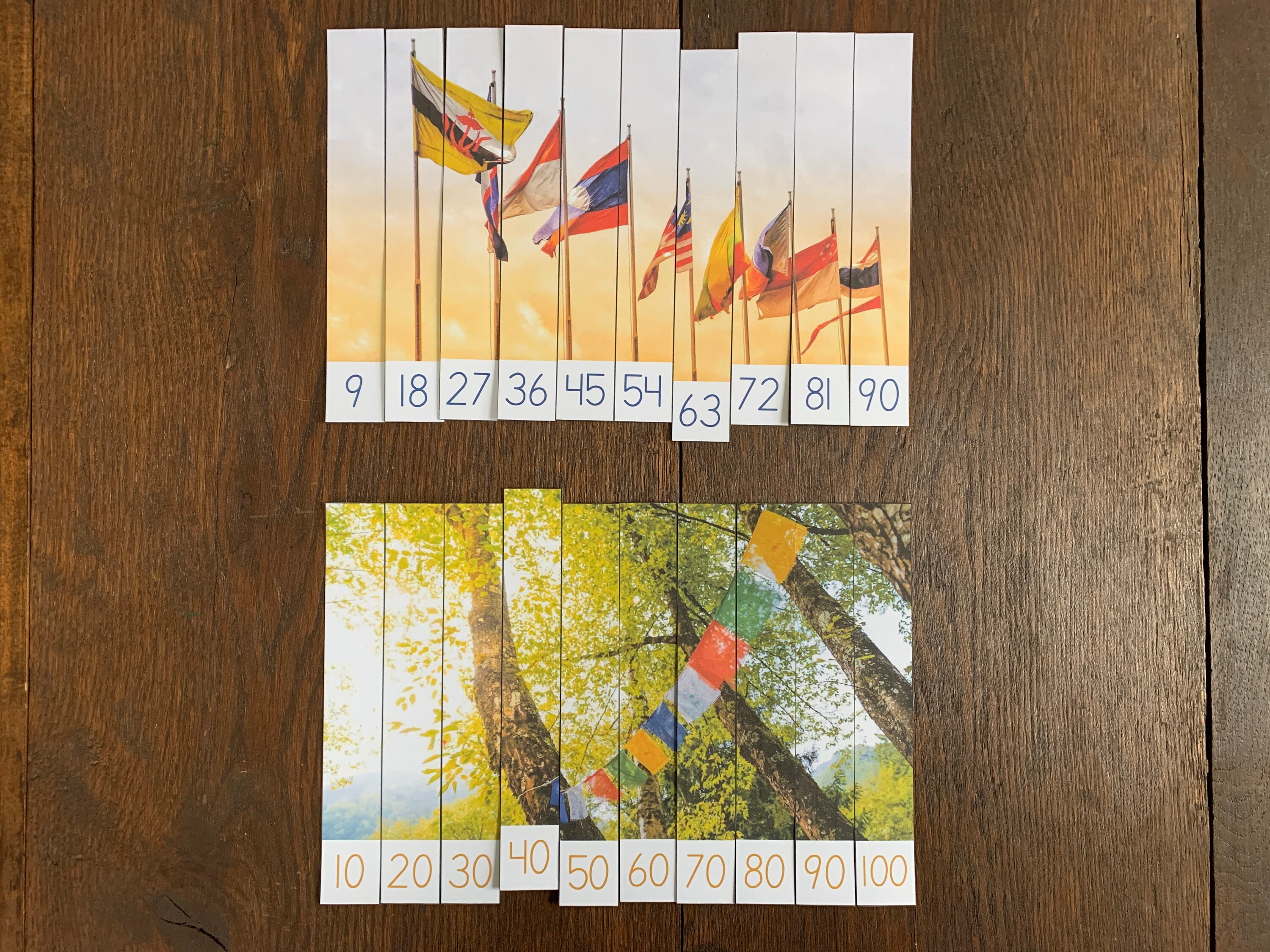 Montessori-inspired Flag Skip Counting Puzzles Printable - Etsy