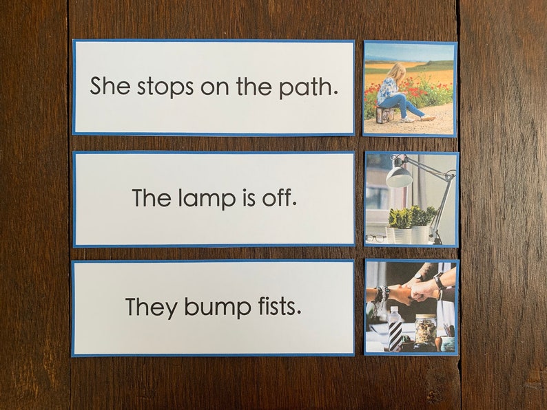 Printable Montessori Blue Series Sentence Strips | Etsy