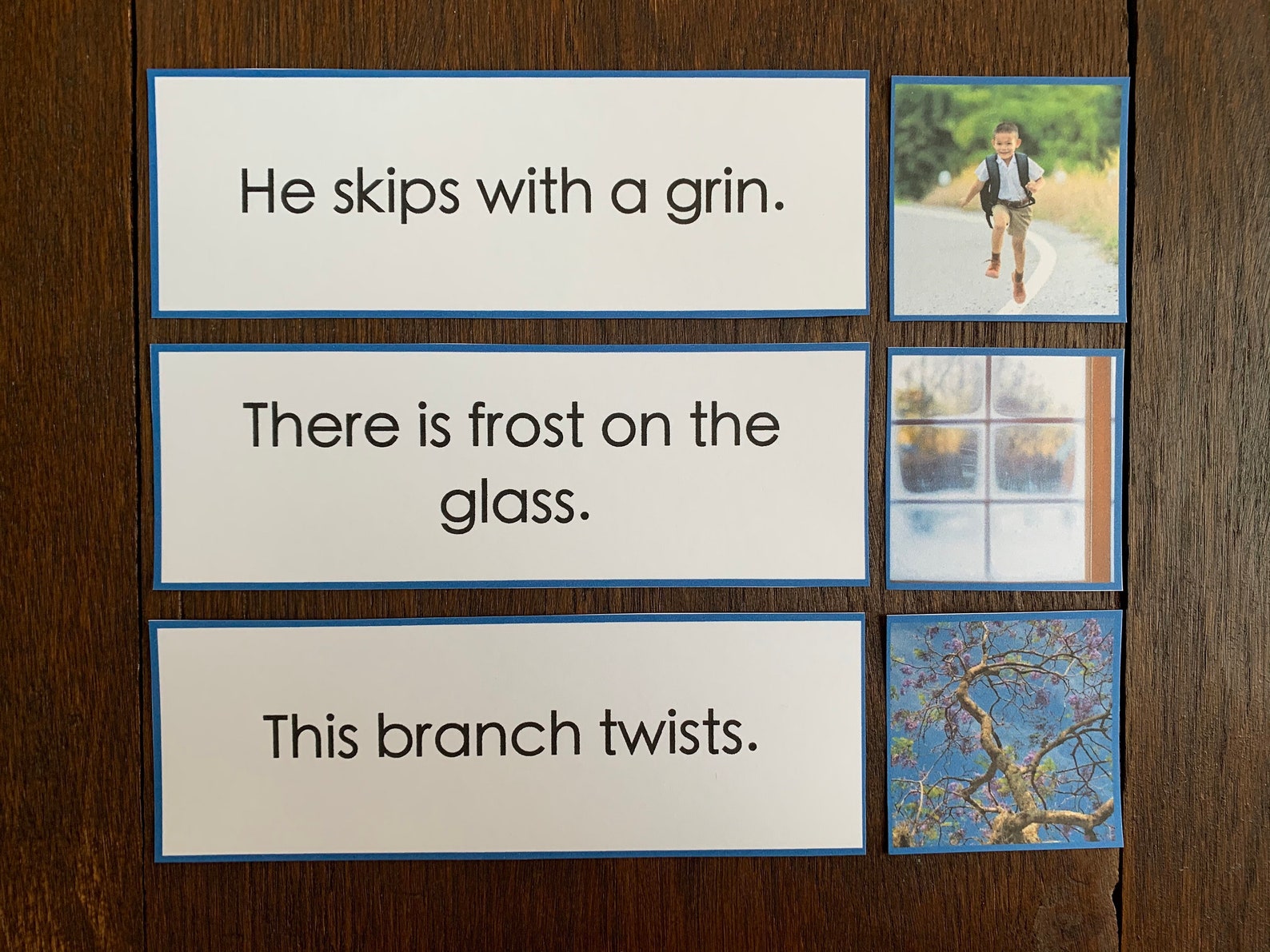 Printable Montessori Blue Series Sentence Strips - Etsy