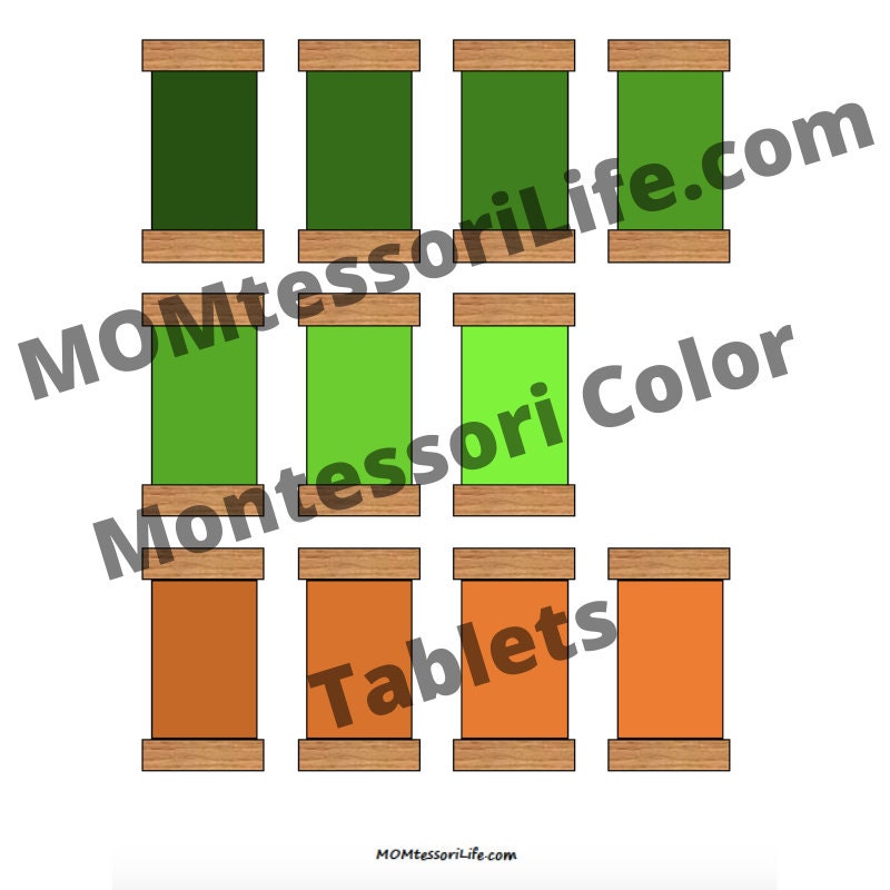 Printable Montessori Color Tablets - Color Box 1, 2, and 3 - Etsy