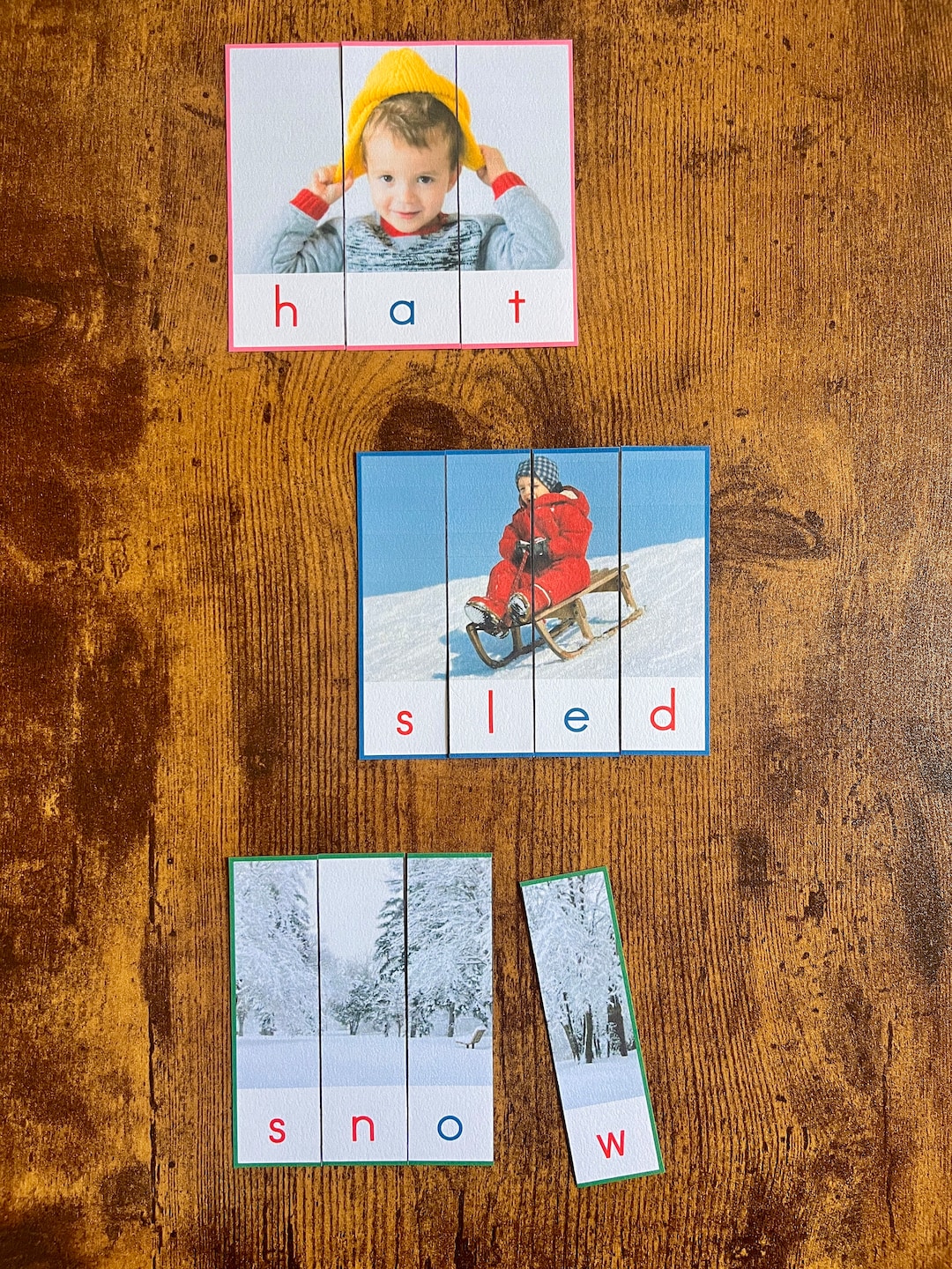 Montessori-inspired Winter Word Building Puzzles - Etsy