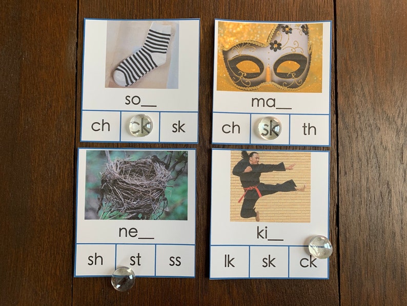 Printable Montessori Blue Series Missing Sound Clip Cards - Etsy