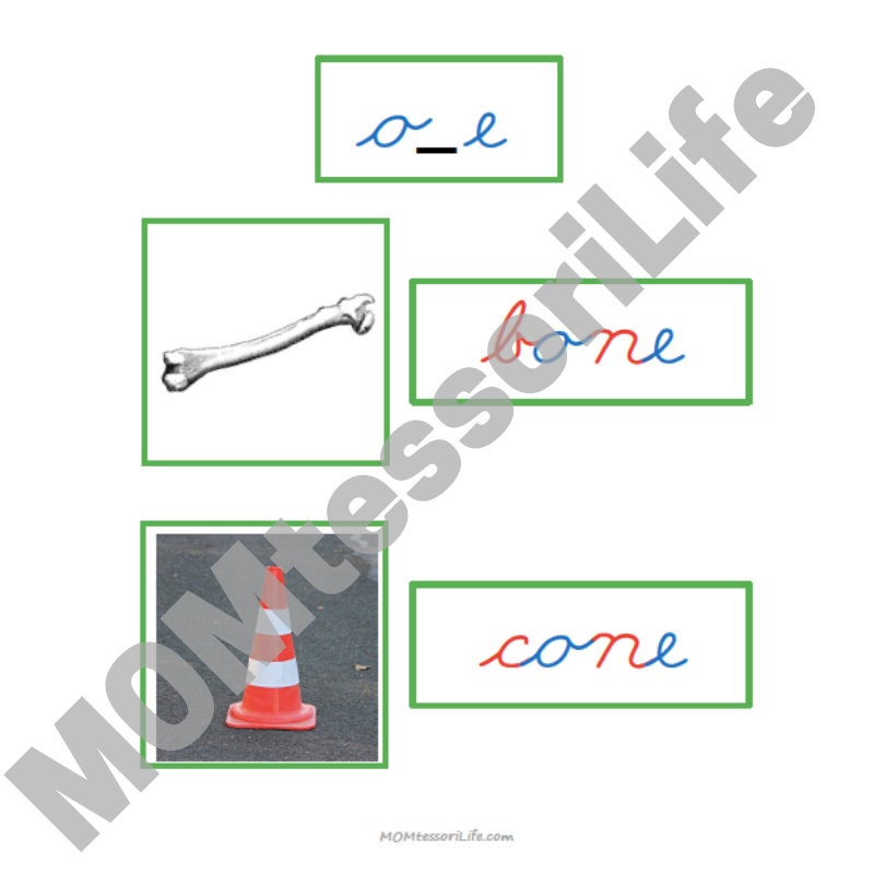 Printable Montessori Green Series Photo and Word Cards Word Lists in ...