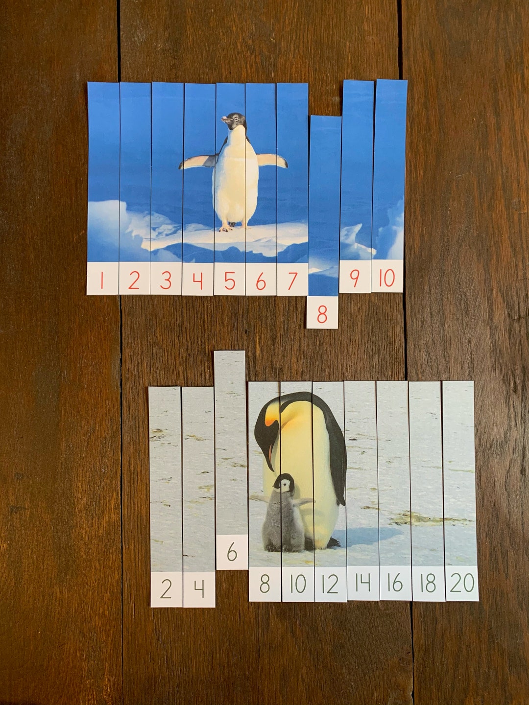 Montessori-inspired Penguin Skip Counting Puzzles Printable - Etsy
