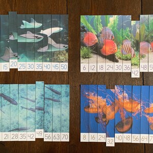 Montessori-inspired Sea Creature Skip Counting Puzzles - Etsy