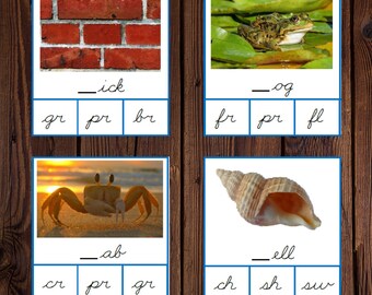 Printable Montessori Blue Series Missing Sound Clip Cards | Etsy